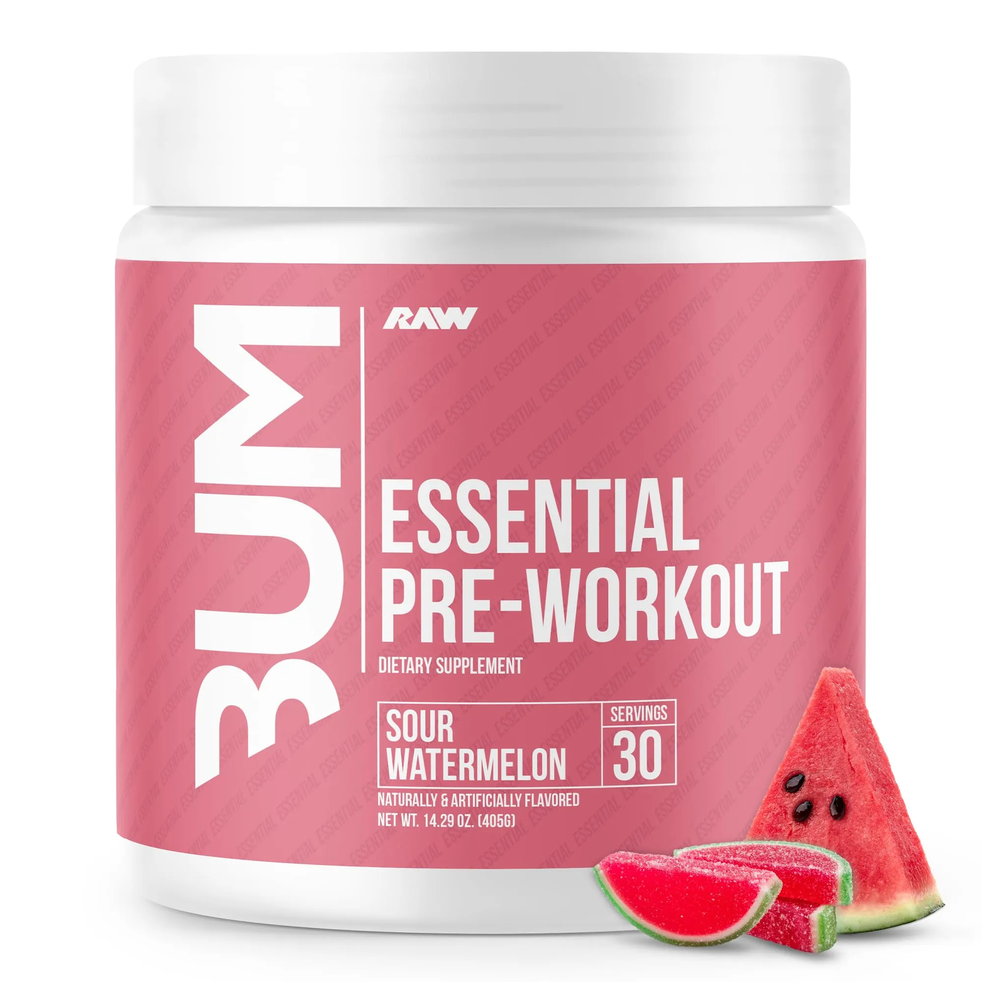 Raw CBUM Essential Pre – Sour Watermelon – Fit Nutrition and More